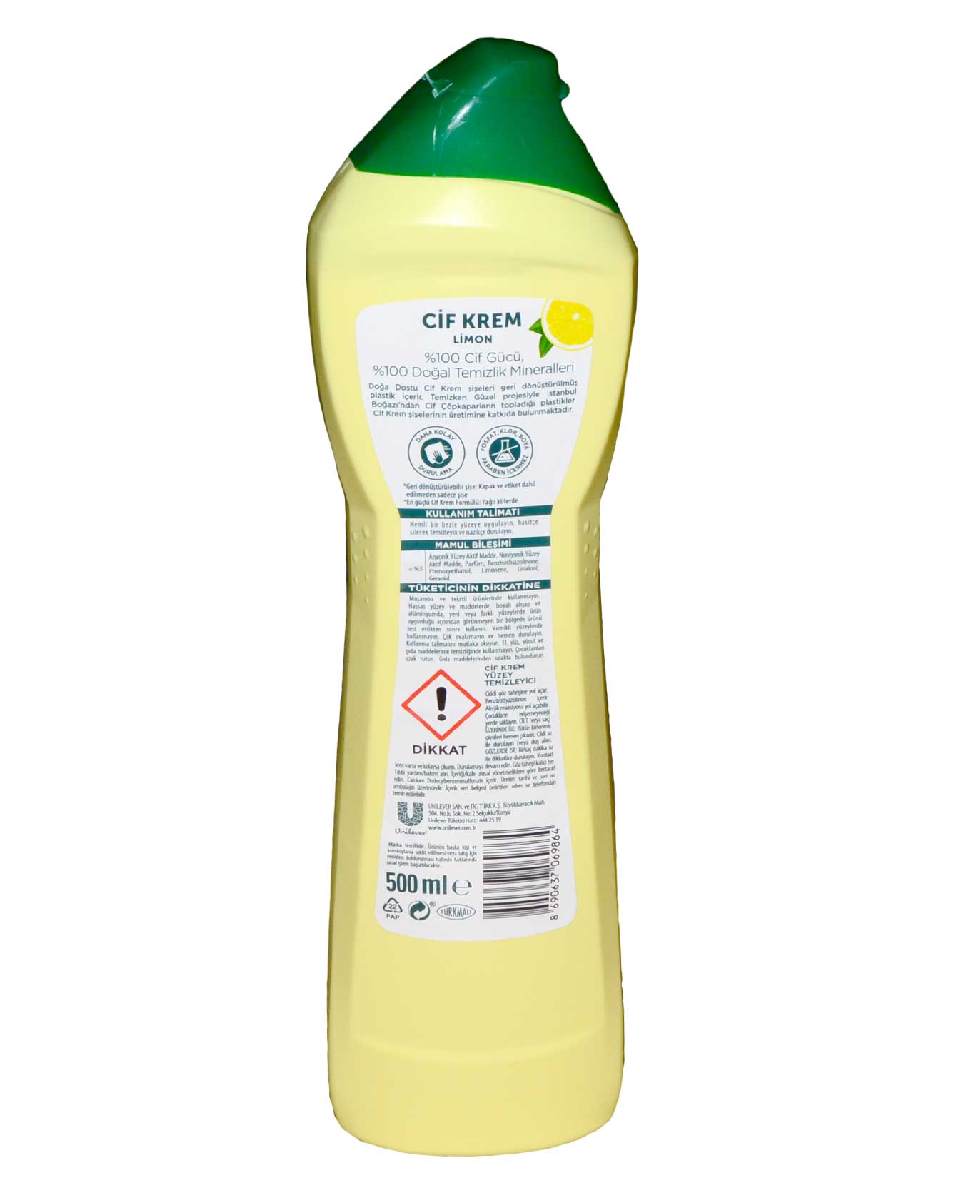 Cif Cream Cleaner 500 ML Lemon Scented 8690637069864 | ToptanTRPro.com